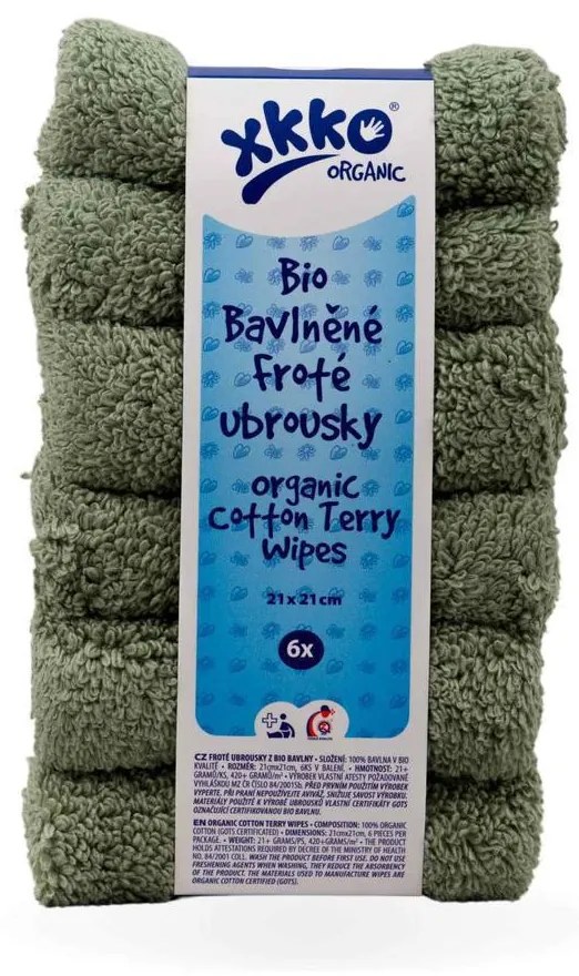 Kikko BIO bavlněné froté ubrousky Organic 21x21 cm Lavender Aura