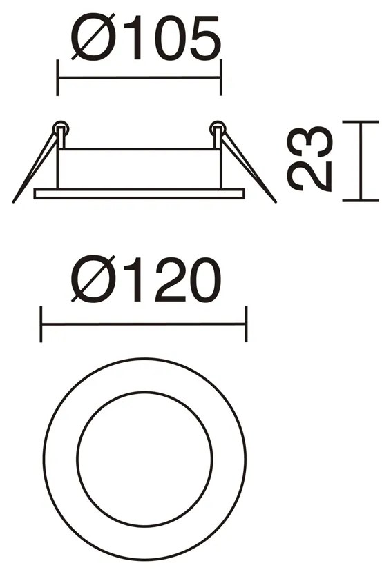 Indeluz 599A-L3306A-01 stropní LED svítidlo do podhledu Gia, kulaté, bílé, 6W, 4000K, 110°, ø12cm, IP23