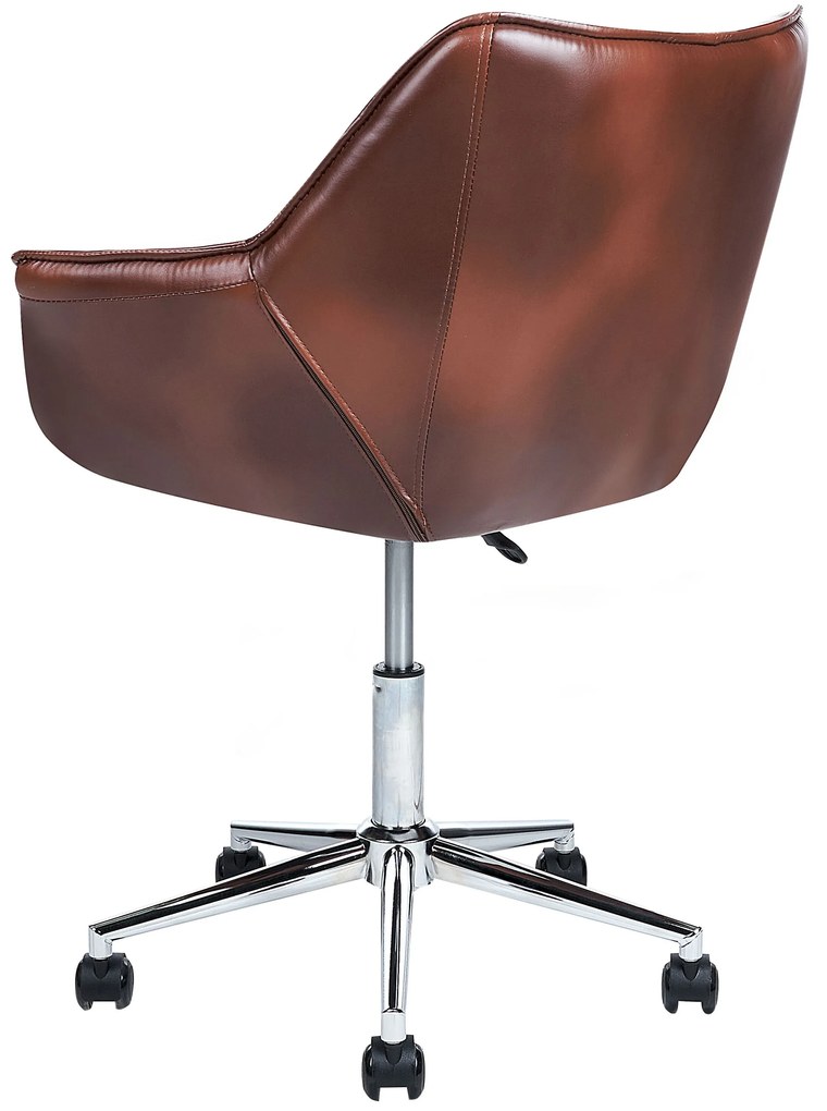 Kancelářská židle z umělé kůže hnědá NEWDALE Beliani