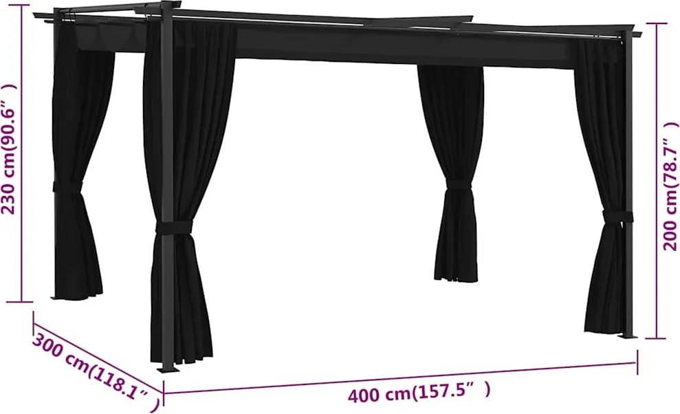 Altán 4 x 3 m antracitový 3053421