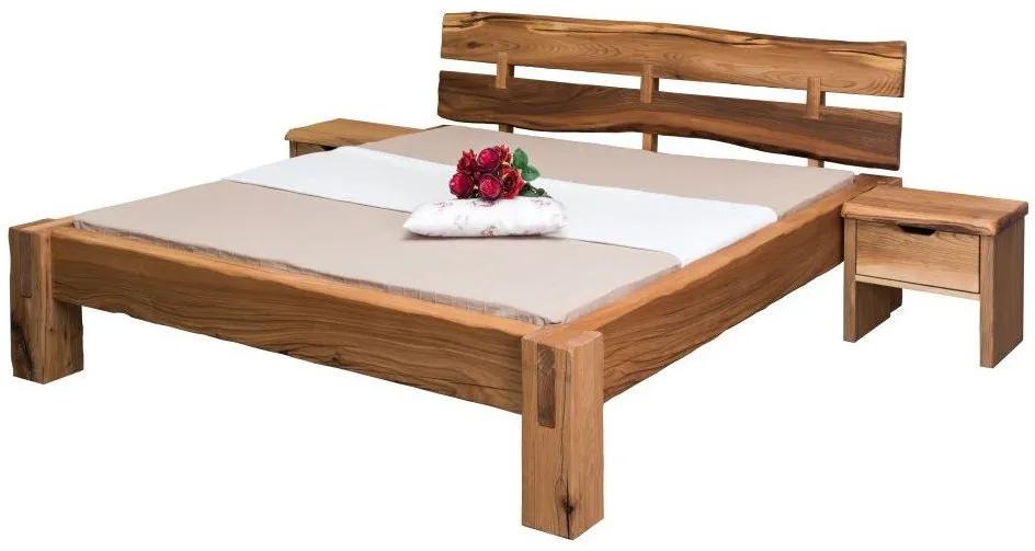 MRAVA, s.r.o. Dvoulůžková postel BELLA - jilm ROZMĚR: 160 x 200 cm