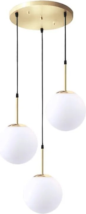 Toolight - Závěsná lampa 3xE27, zlatá-bílá, OSW-08193