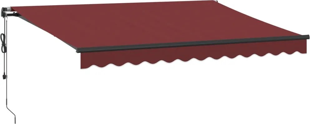Automatická zatahovací markýza s LED burgundská 350 x 250 cm 3310185