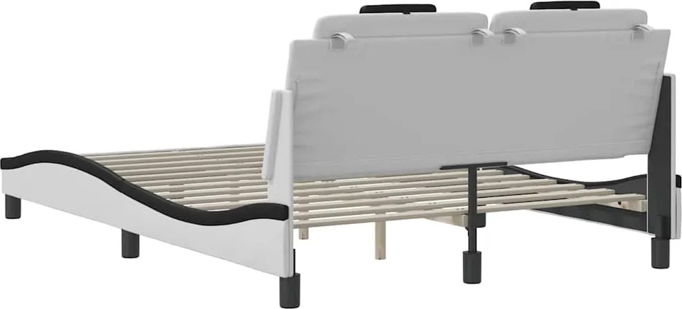 Rám postele Viana bez matrace bílý a černý 120 x 200 cm umělá kůže 3208088