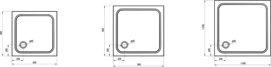 Ravak Perseus Pro-100 Chrome XA04AA01010 sprchová vanička