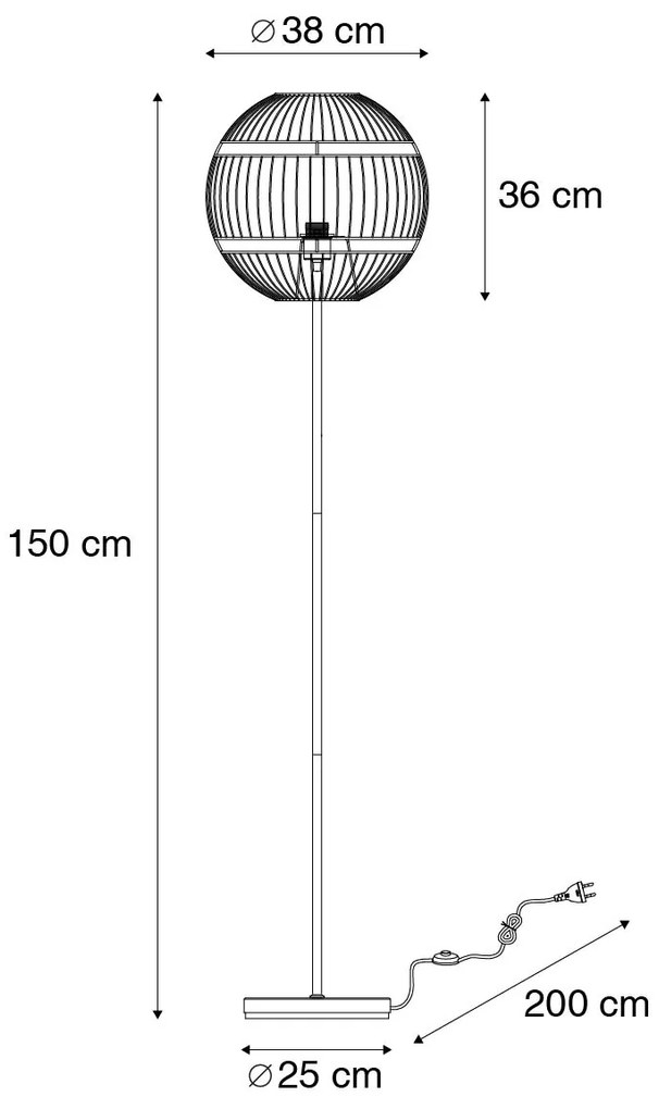 Moderní stojací lampa černá - Sphaera