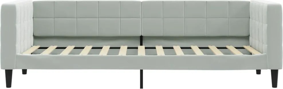 Válenda s matrací světle šedá 90 x 200 cm samet 3196667
