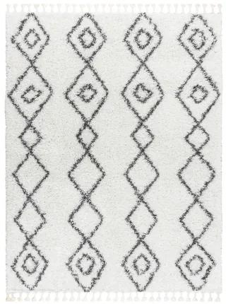 koberec UNION 3374 Diamanty, řetěz krémovo šedá střapce, Maroko Sha velikost 160x220 cm | krásné koberce cz