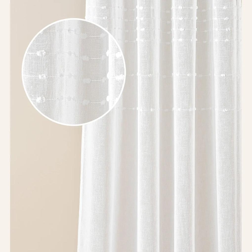 Vysoce kvalitní bílý závěs Marisa se závěsnou páskou 140 x 250 cm