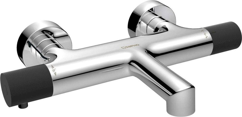Sapho Solaris - Vanová termostatická baterie, chrom/matná černá WD010CB