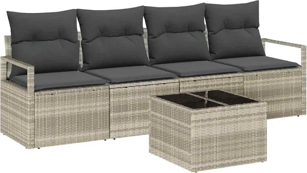Set pohovek 5 ks 4-Počet míst Světle šedá a tmavě šedá 3346252