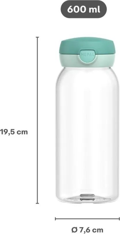 Růžová plastová dětská lahev 600 ml Campus – Mepal