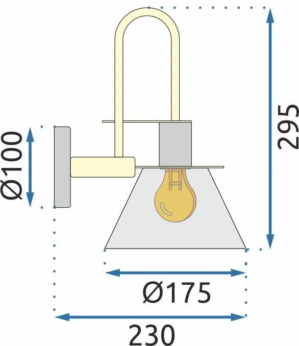 Toolight Toolight, nástěnné svítidlo 1xE27 APP1602-1W, černá-zlatá, OSW-06528