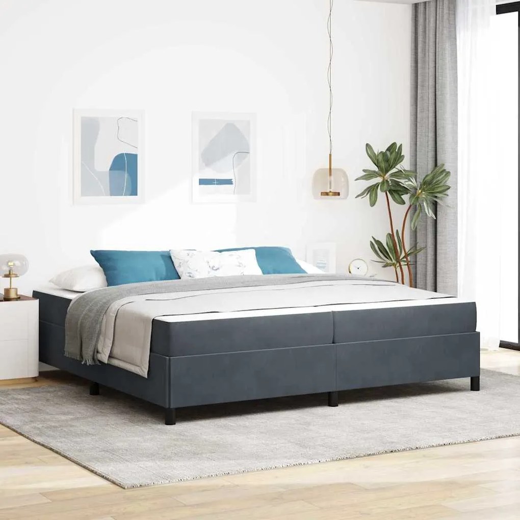 Rám postele Tmavě šedá 200 x 200 cm textil 3399085