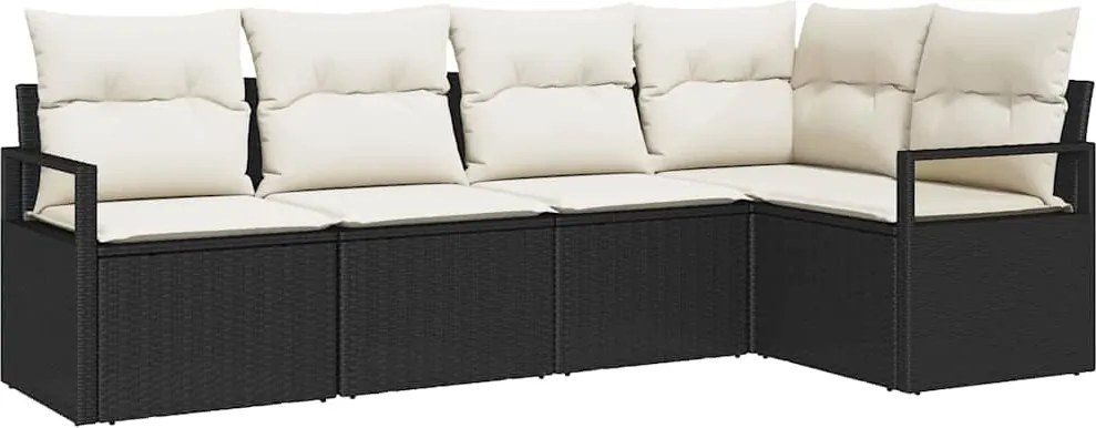 Set pohovek 5 ks Černá polyratan 3346377