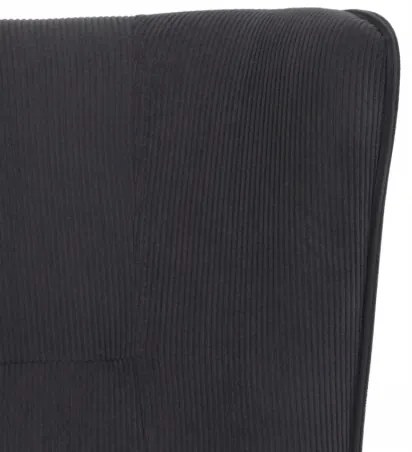 Křeslo ušák potah šedá manšestrová látka dřevěné nohy masiv AK-314 GREY2