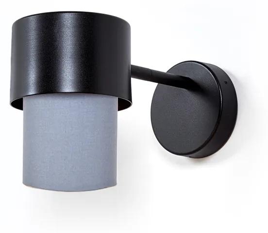 Moderní nástěnná lampička Kan Wall Barva svítidla: Černá, Dekor: Cotonet šedý