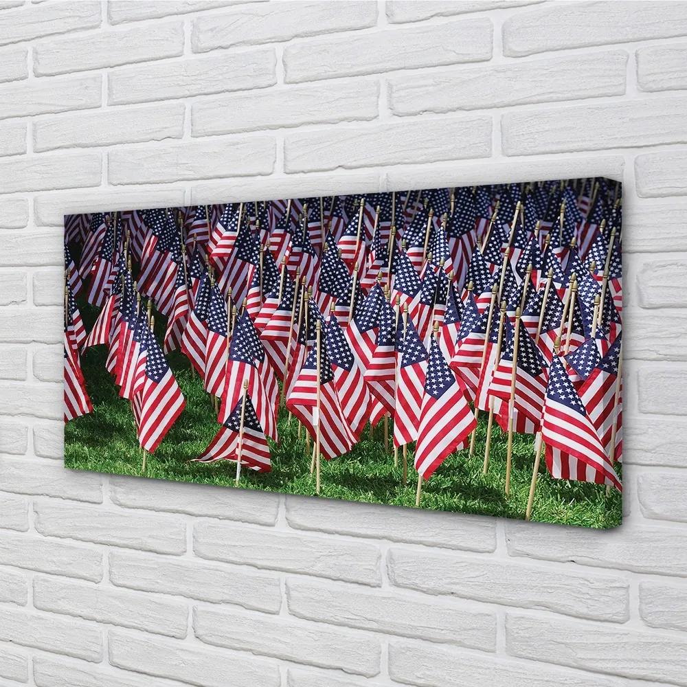 Obrazy na plátně Usa vlajky 140x70 cm