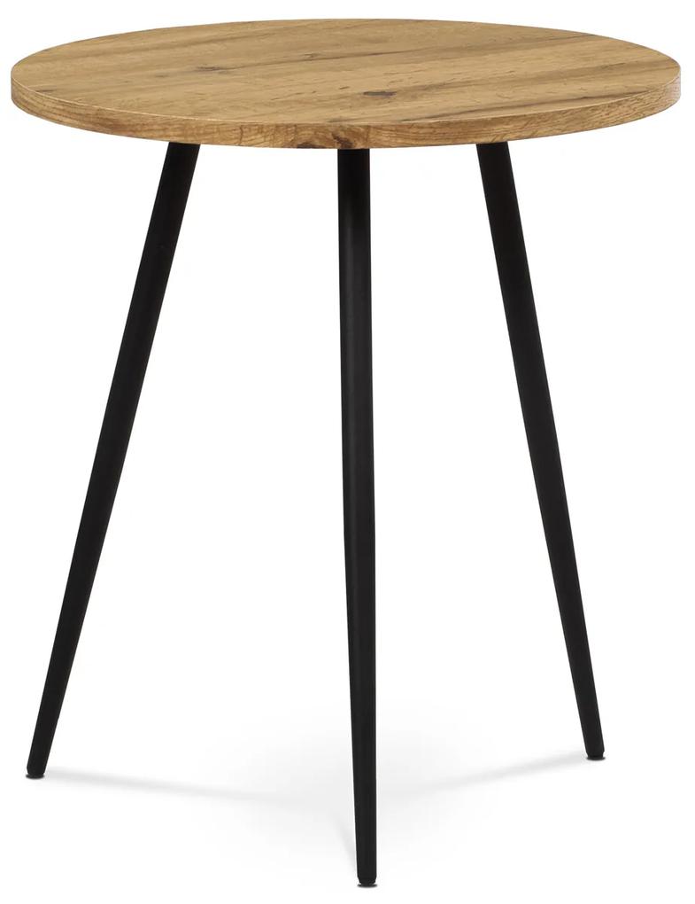 Odkládací stolek JANA, divoký dub/kov, pr.40cm