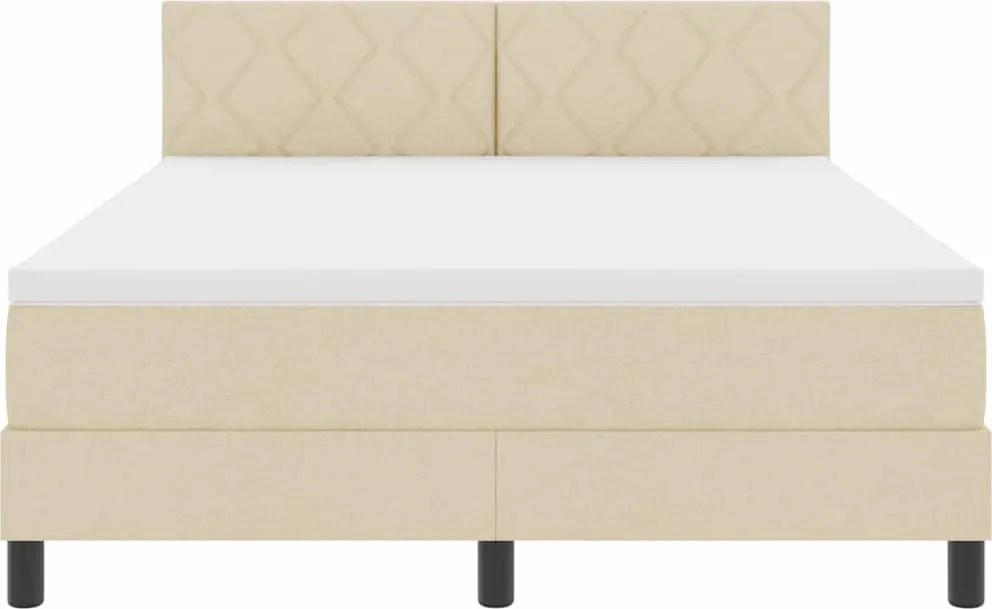 Postel s boxspringem s polštářem Krémová 160 x 200 cm textil 3338781