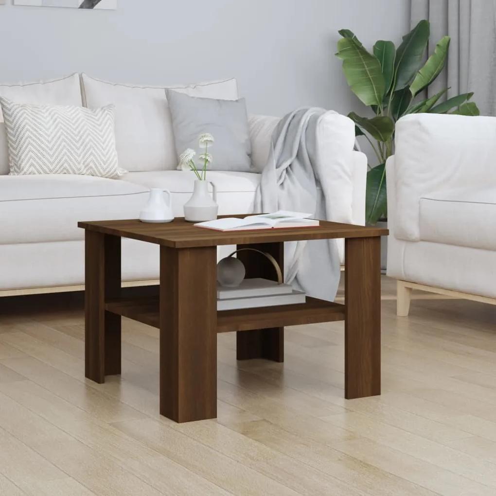 Konferenční stolek hnědý dub 60x60x42 cm kompozitní dřevo,  815266 HangarStore.cz