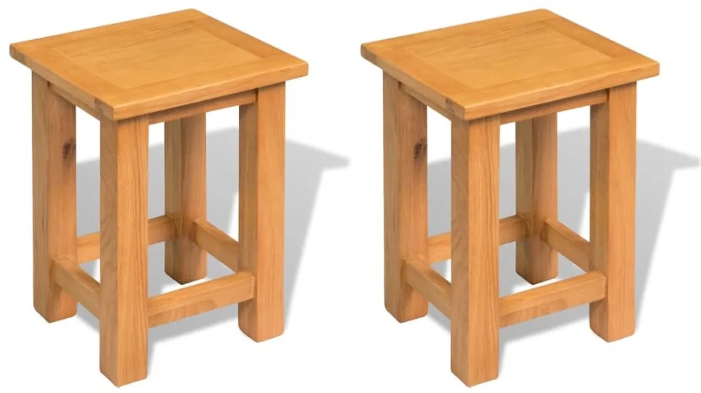 3053417 vidaXL Přístavné stolky 2 ks 27 x 24 x 37 cm masivní dubové dřevo