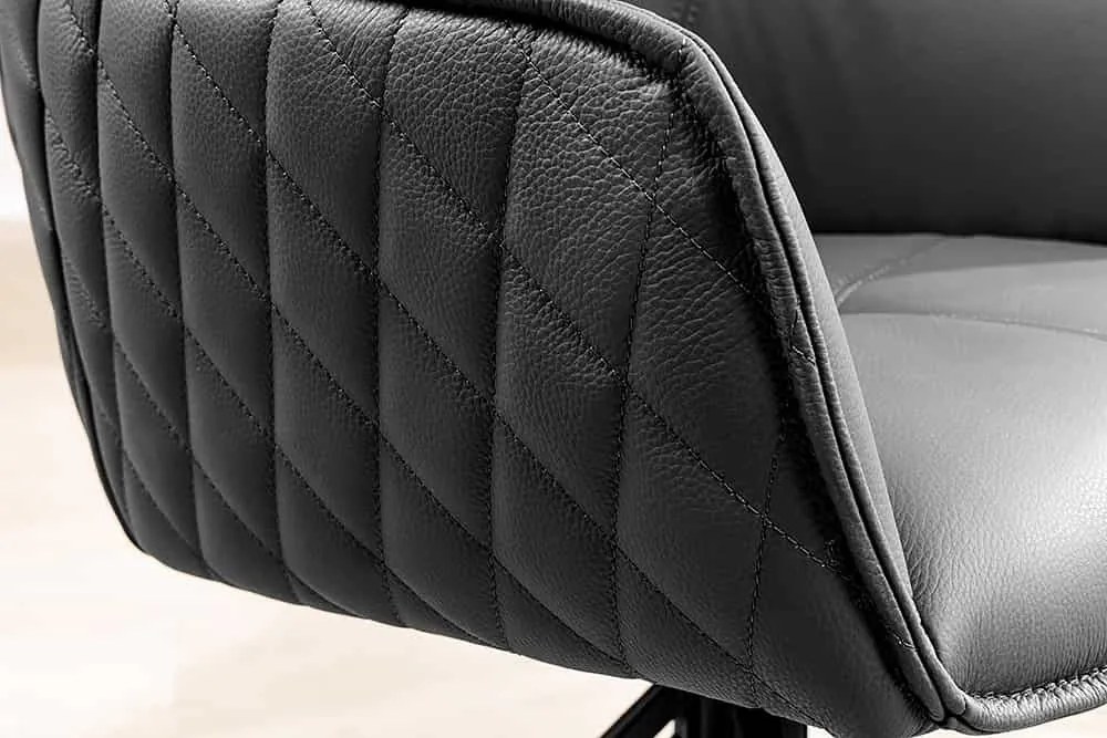 Designová otočná židle Natasha černá kůže