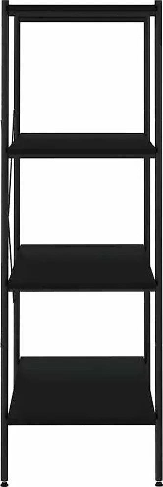 Policový regál se 4 policemi černý 80 x 40 x 130 cm 336343