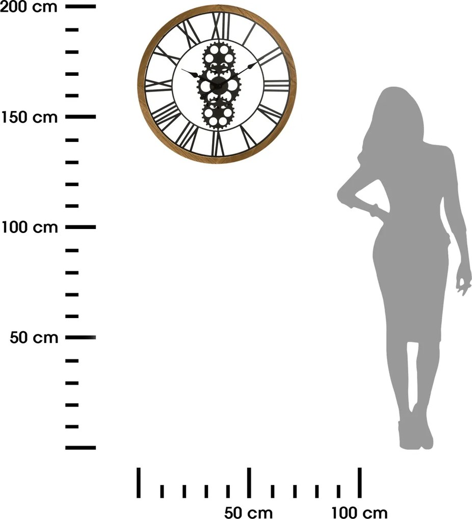 Nástěnné hodiny Morgan, černá/hnědá
