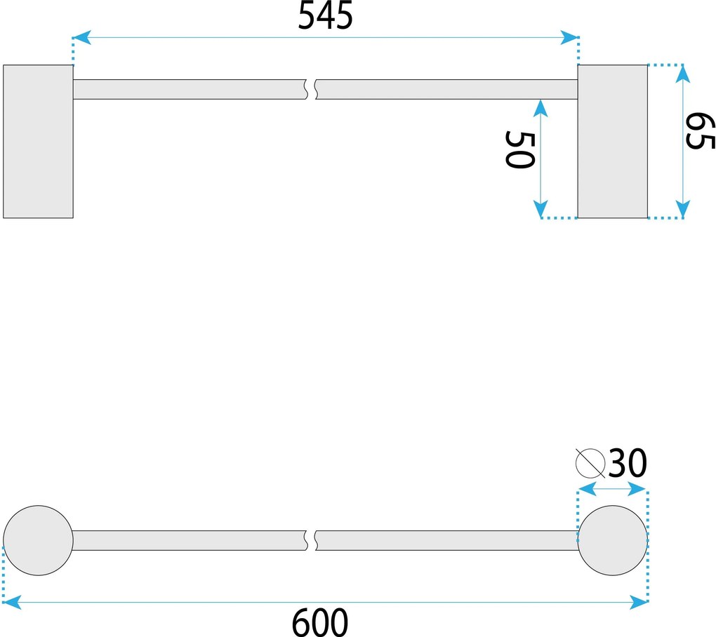 Rea Prism, koupelnový věšák na ručníky 60cm, 9703, měděná matná, REA-98033