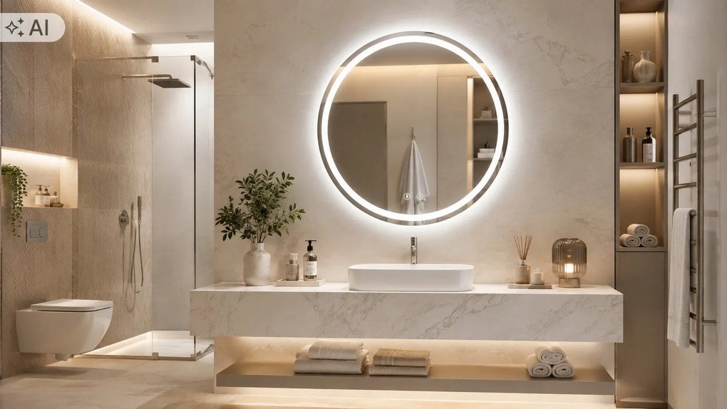 LED zrcadlo kulaté 80 cm
