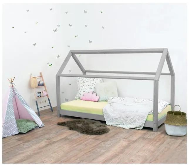 Šedá dětská postel bez bočnic ze smrkového dřeva Benlemi Tery, 70 x 160 cm