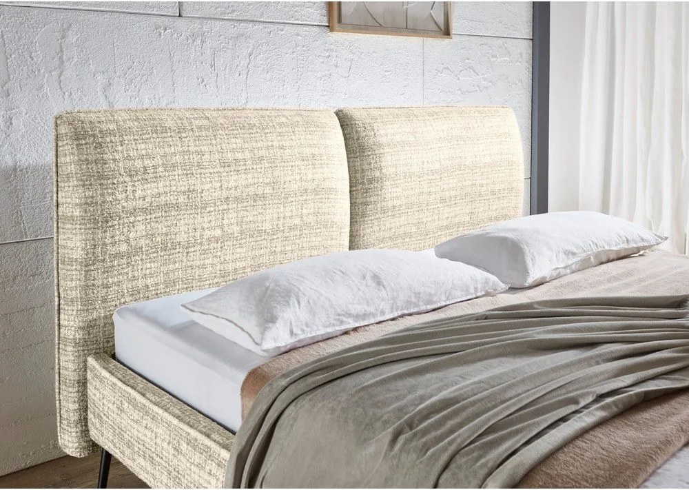 Béžová čalouněná dvoulůžková postel bez roštu 160x200 cm Infinity – Meise Möbel