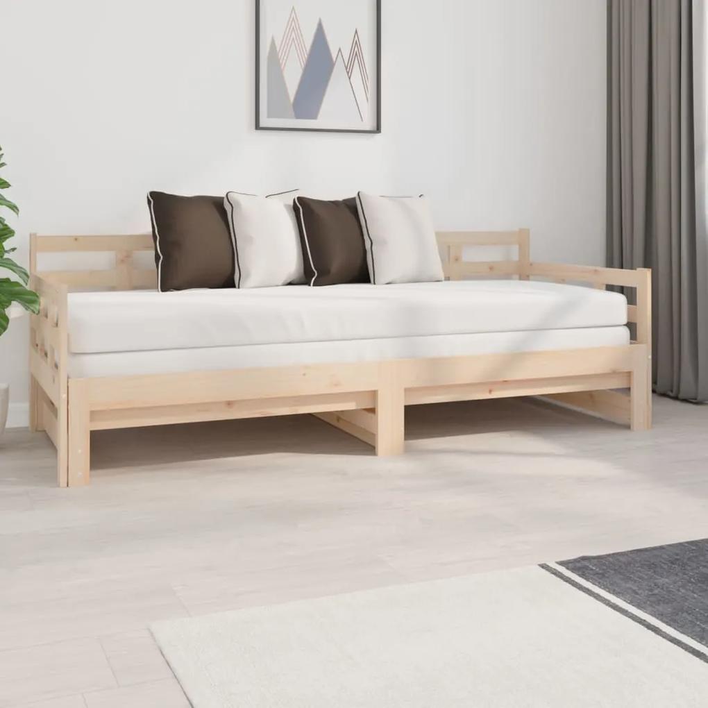 Výsuvná postel masivní borovice 2x (80 x 200) cm,  820377