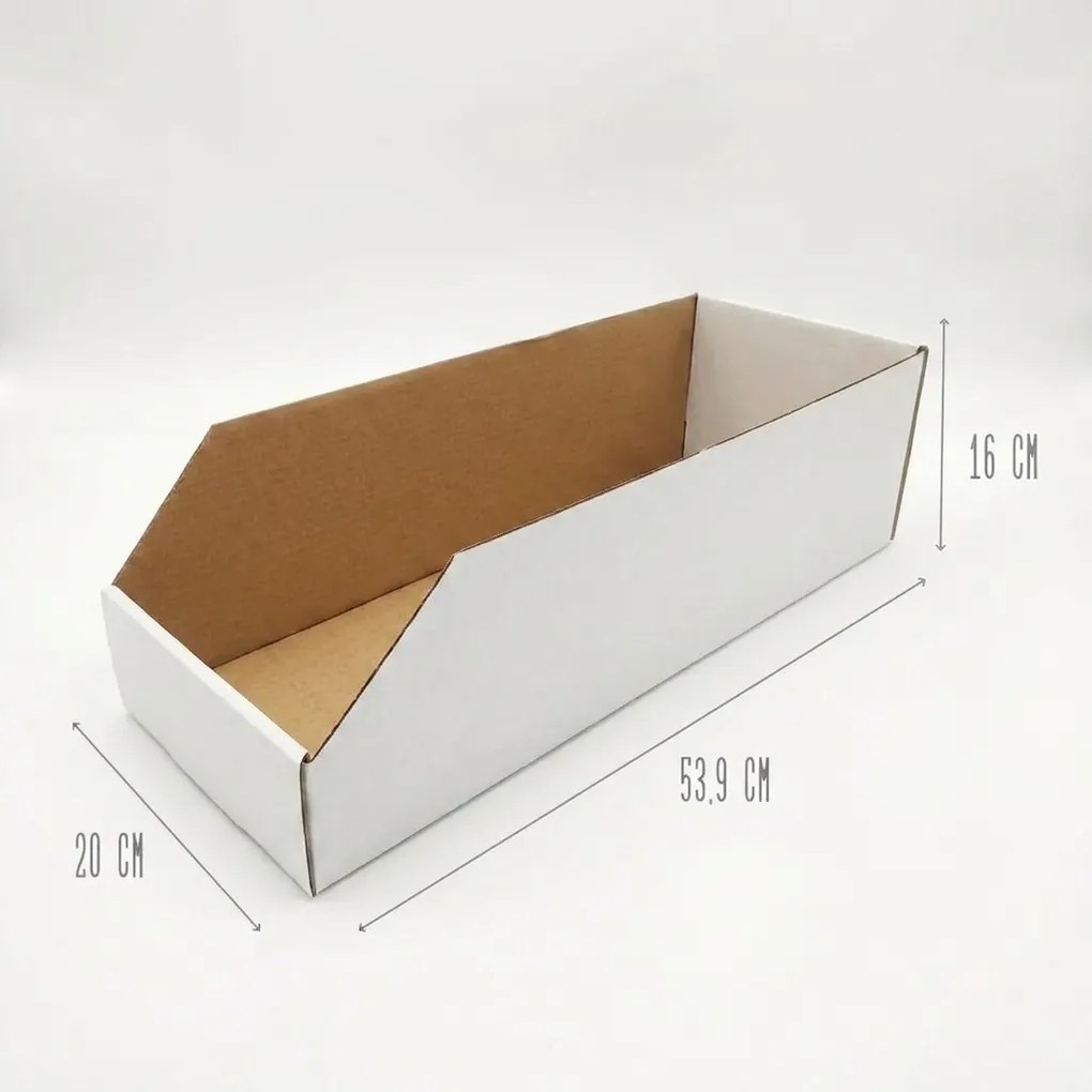KARTON PAK Úložné boxy na oblečení, organizéry do skříně BÍLÝ KARTON 20 x 54 cm