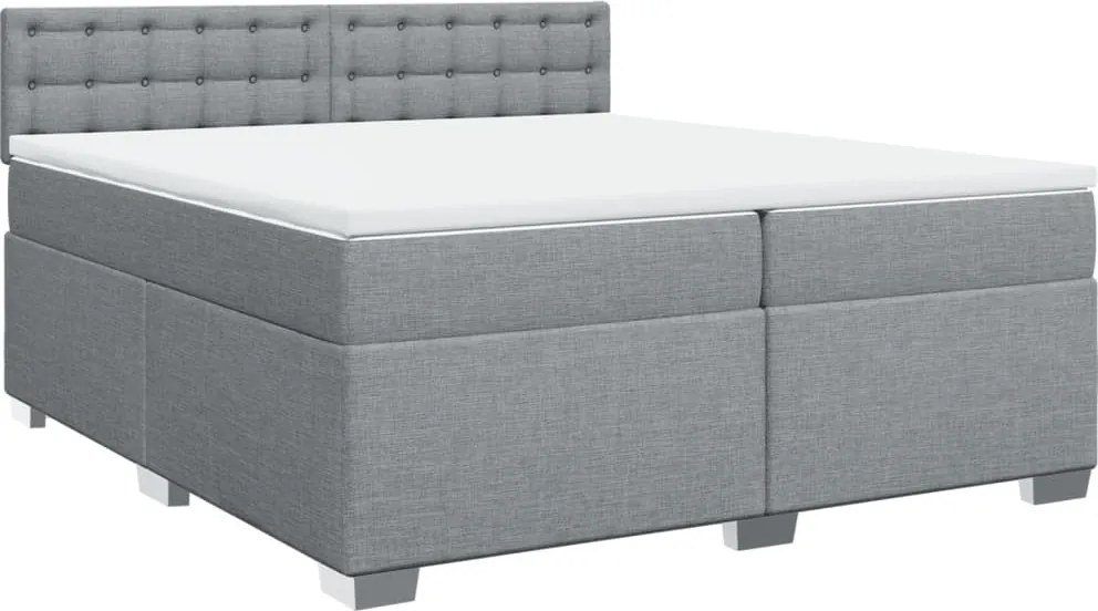 Box spring postel s matrací světle šedá 200 x 200 cm textil 3288309