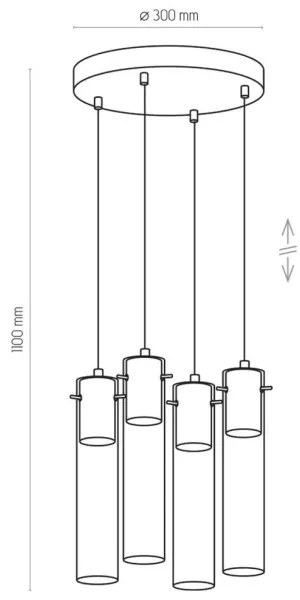 Lustr na lanku LOOK GRAPHITE 4xGU10/50W/230V