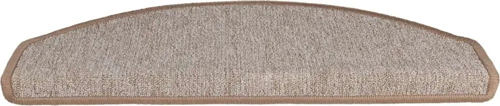 Schodové rohože 30 ks 65 x 24 x 4 cm světle hnědé, půlkulaté, velké 3365751