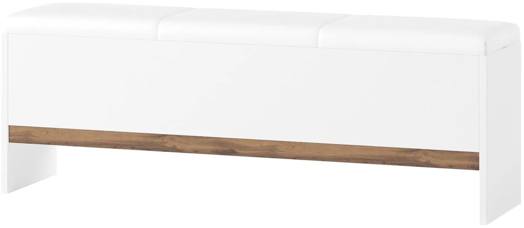 Čalouněná lavice Livorno 65 165 cm bílá/dub Wotan
