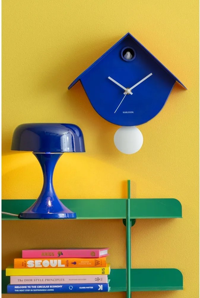Modrá kovová stolní lampa (výška 20 cm) Moda Retro – Leitmotiv