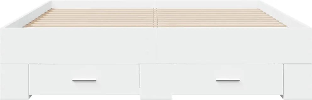 Rám postele se zásuvkami bílý 135 x 190 cm kompozitní dřevo 3280405