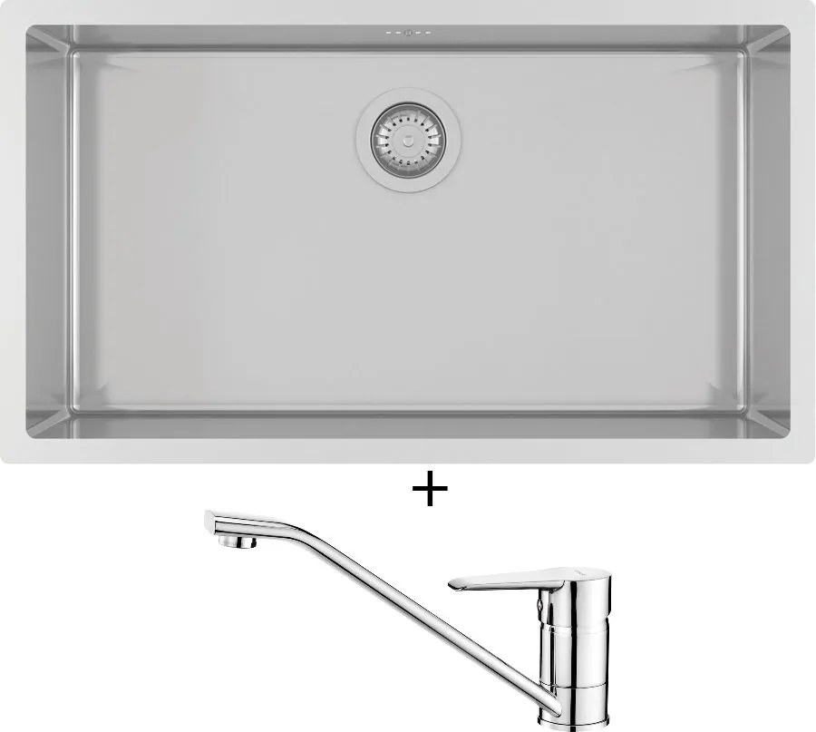 SET Aquastone ELEGANT 120-74 nerez kartáčovaný + Deante CORIO BFC 060M chrom