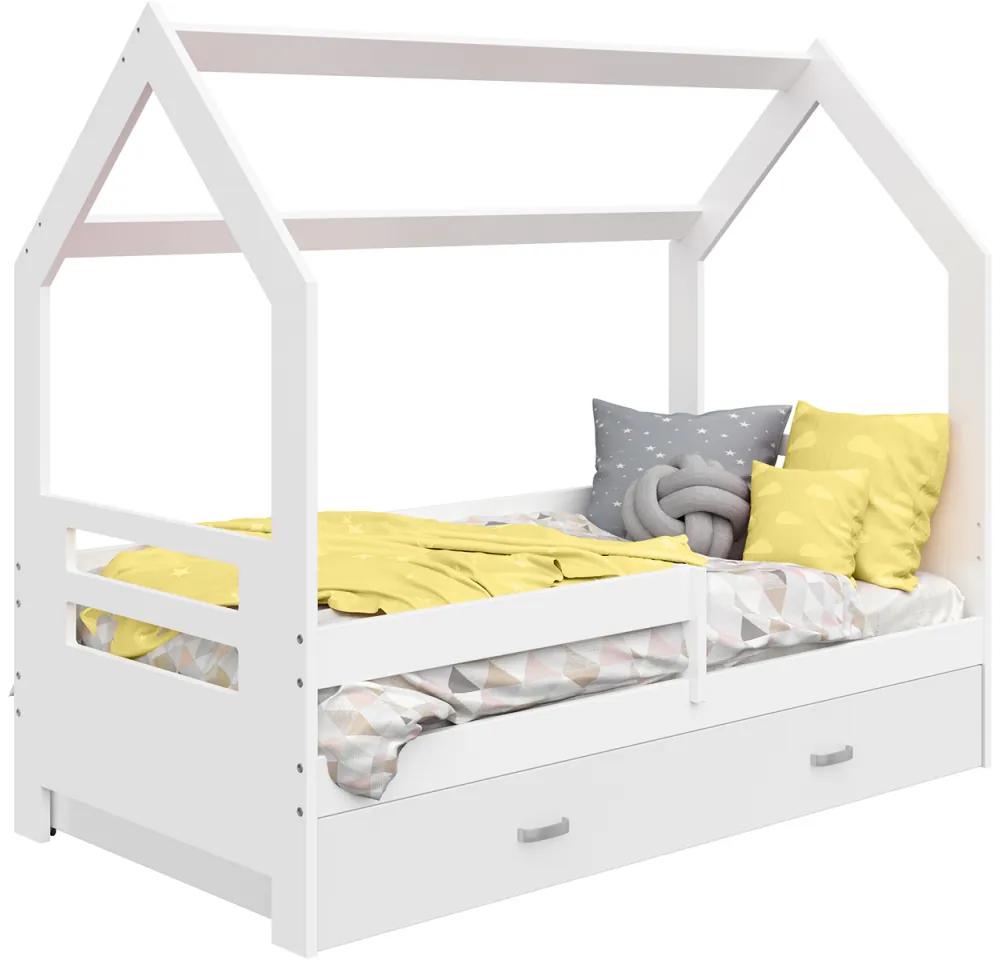 AMI nábytek Dětská postel DOMEČEK D3B 80x160cm masiv bílá