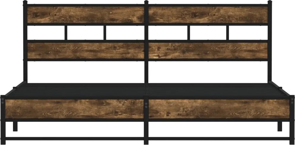 Kovový rám postele bez matrace kouřový dub 180 x 200 cm 3308486