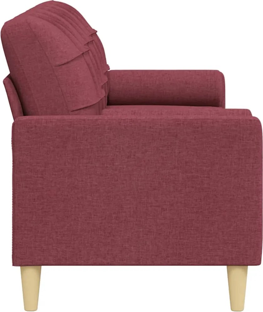 3místná pohovka s polštáři vínová 210 cm textil 3278207