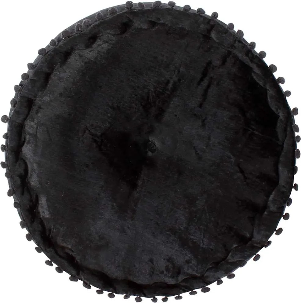 Kulatý taburet samet 40 x 20 cm antracitový 287565