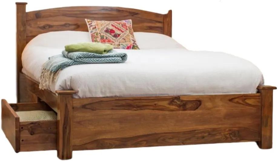 Massive home | Dřevěná postel s úložným prostorem Massive Home Irma I 180 x 200 cm Palisandr Two tone