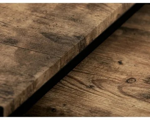 Odkládací stolky set 3 ks MDF dekor staré dřevo, kov černý lak AF-3003 OLW