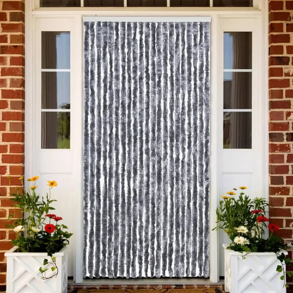 Závěs proti hmyzu stříbrný 90 x 220 cm Chenille 284286