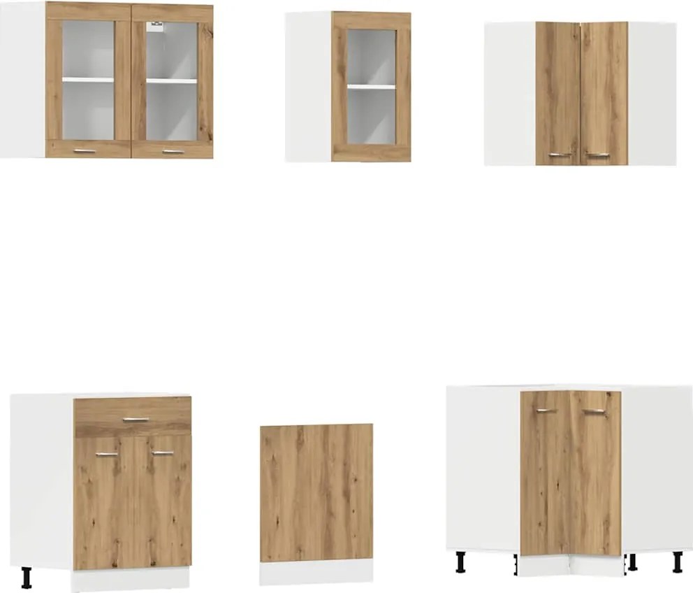 11dílná sada kuchyňských skříněk "Lyon" Artisan Dub, dřevěné podlahy 3328576